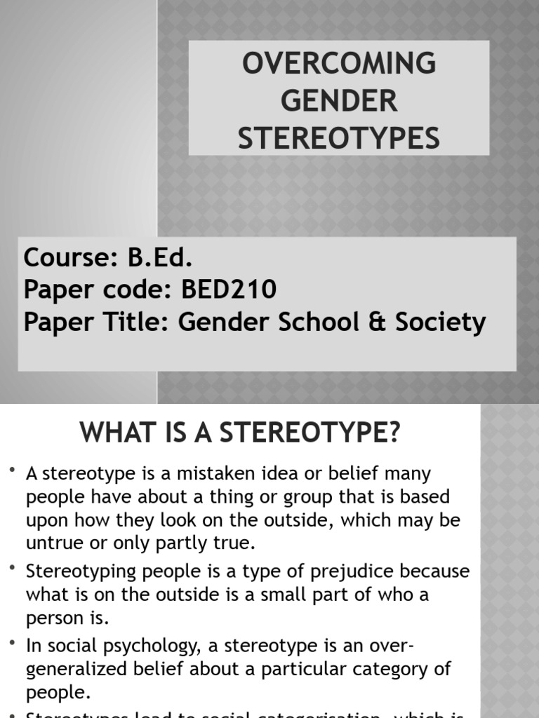 gender stereotypes | PDF | Stereotypes | Gender Studies