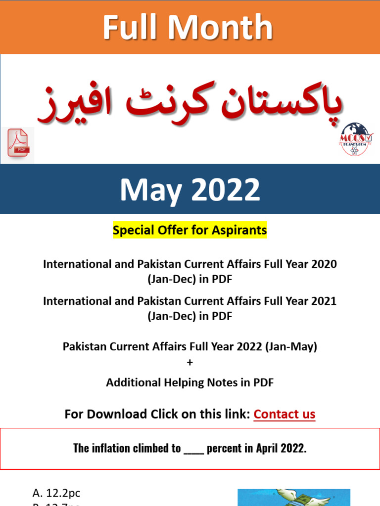 Pakistan Current Affairs May 2022 Summary | PDF | Pakistan | Government ...