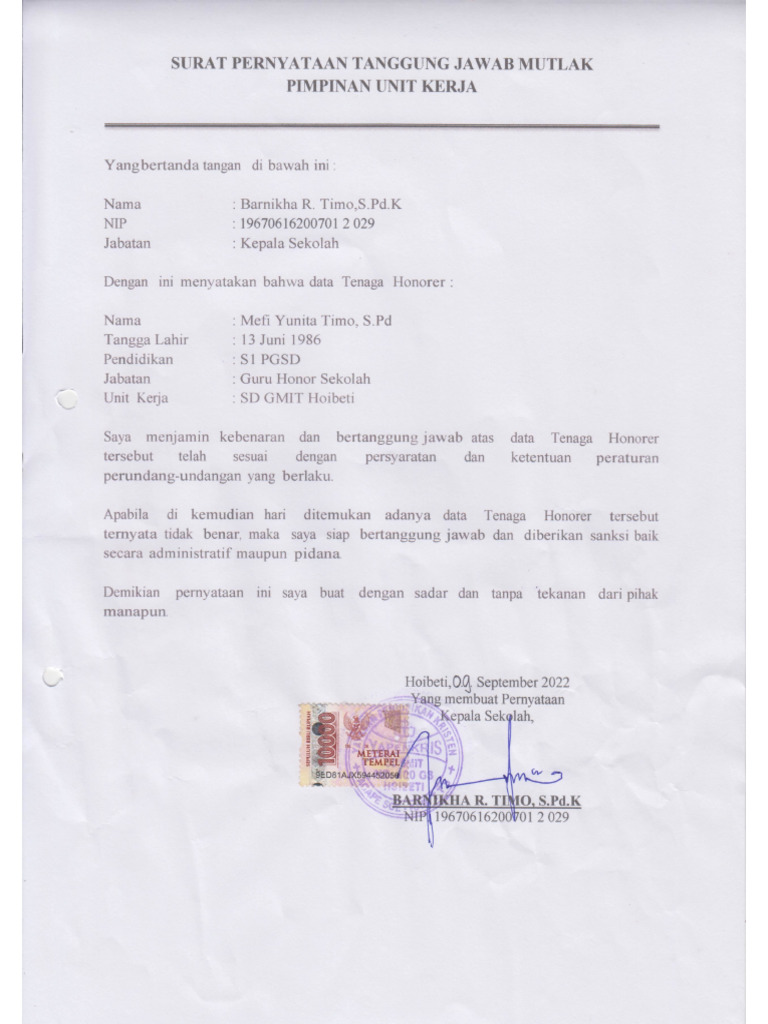 SPTJM Mefi Yunita Timo 2 | PDF