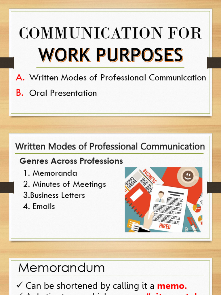 Communication For Work Purposes | Download Free PDF | Memorandum ...