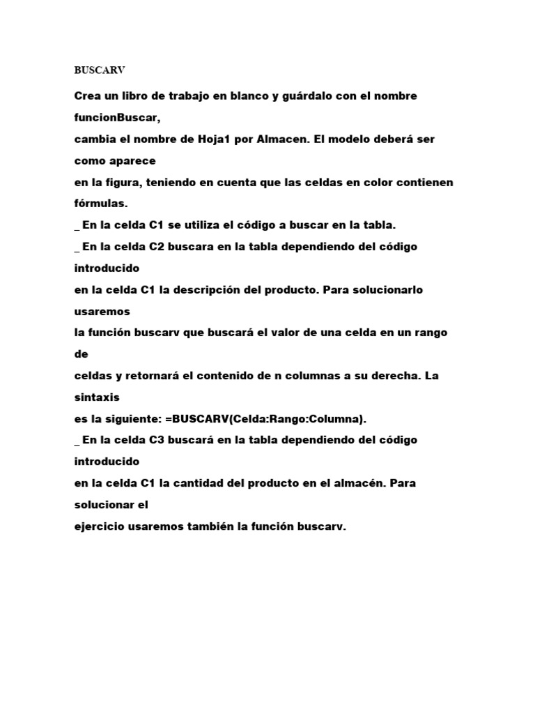 BUSCARV-ejercicio Basico | PDF