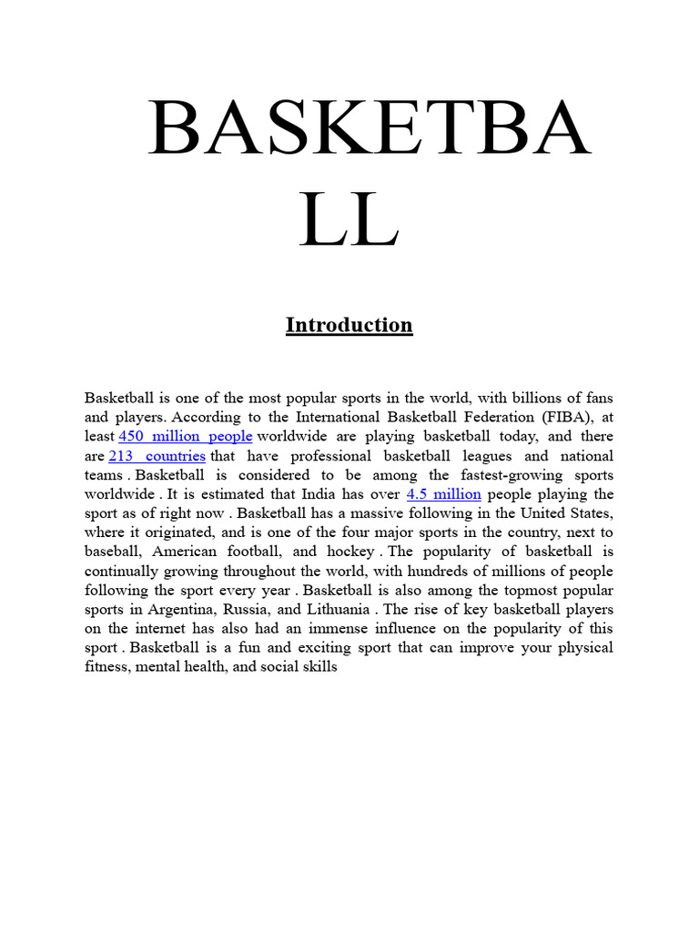 Basketball | PDF | Basketball Positions | Sports