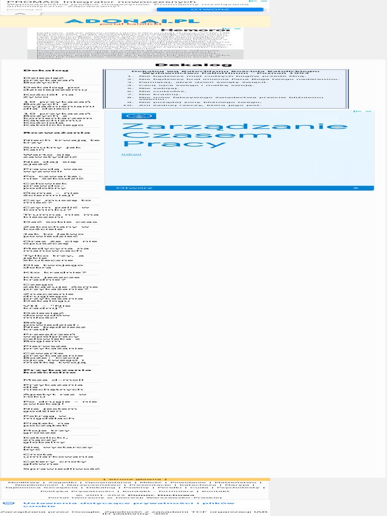 Dekalog, 10 Przykazań Bożych | PDF