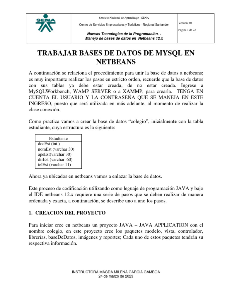 Conexión MySQL en NetBeans 12.x | PDF | SQL | Bases de datos