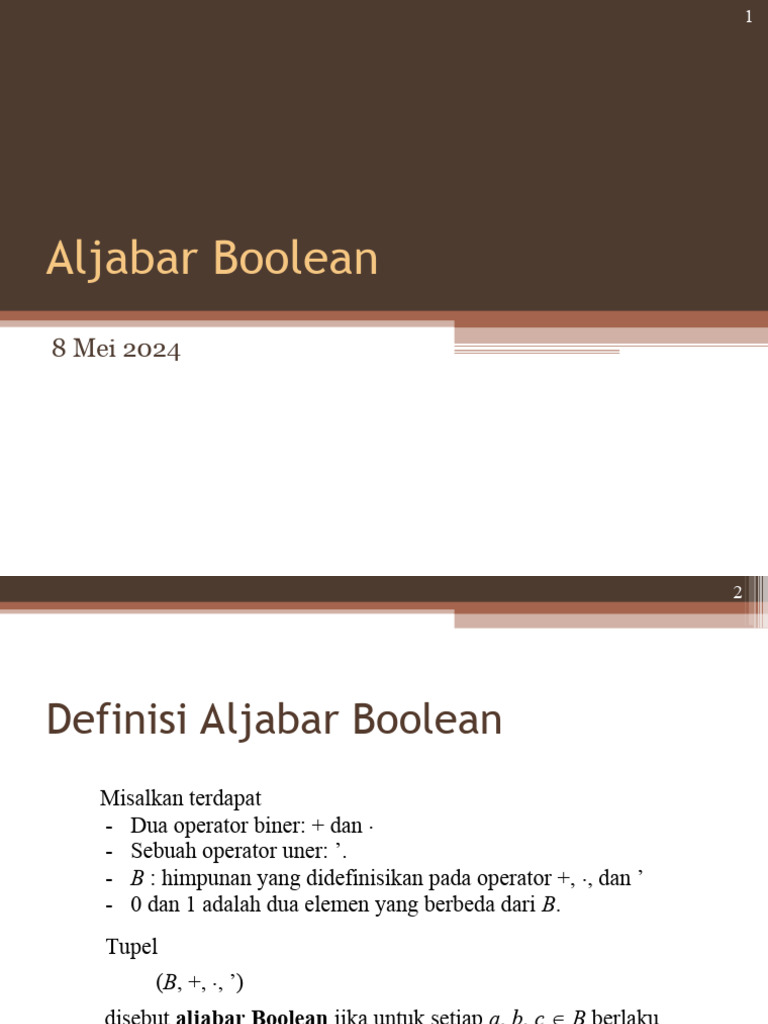 Panduan Lengkap Aljabar Boolean | PDF