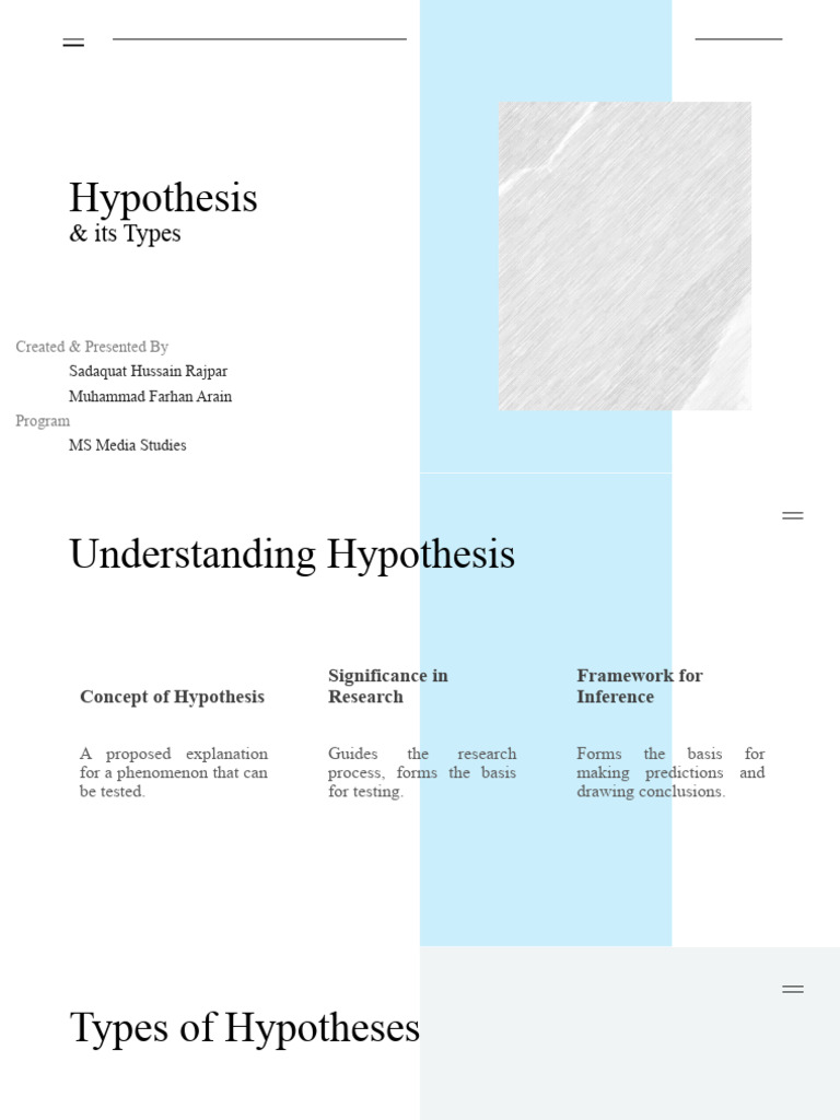 Hypothesis and Its Types Assignment | PDF