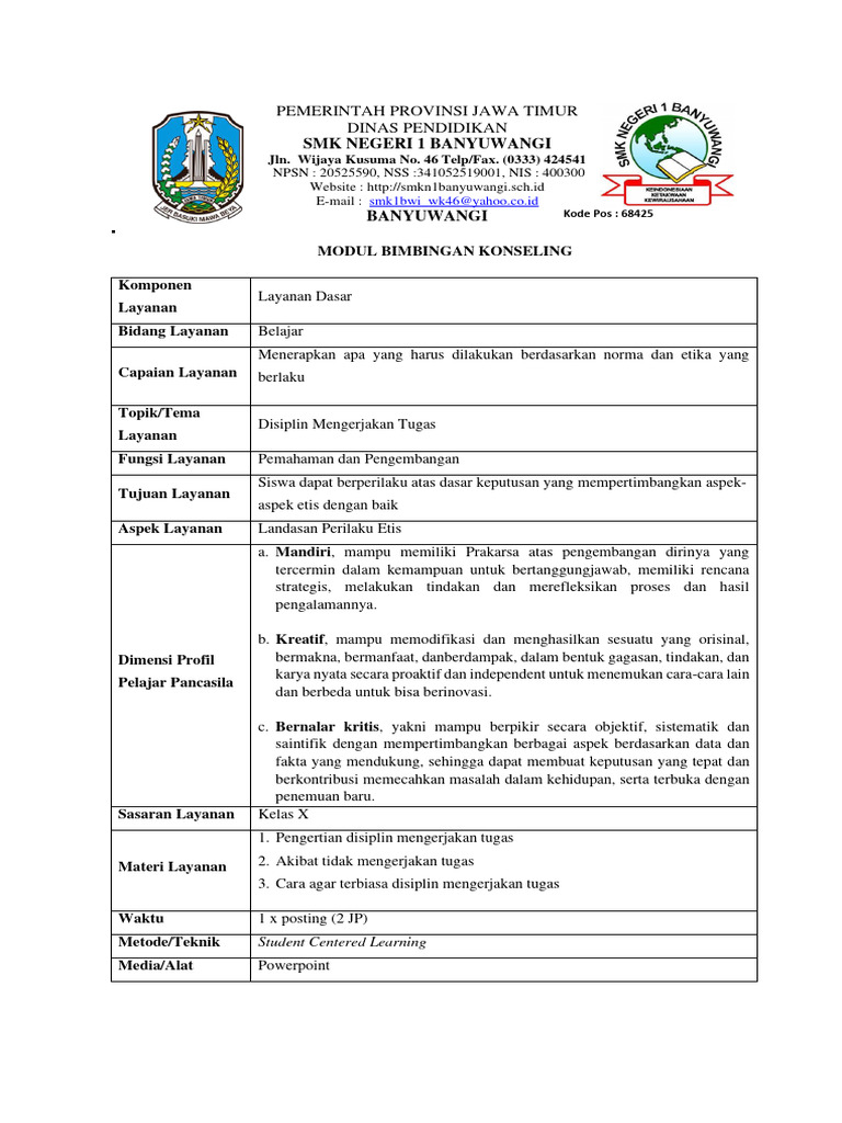 Modul Bimbingan Dan Konseling | PDF