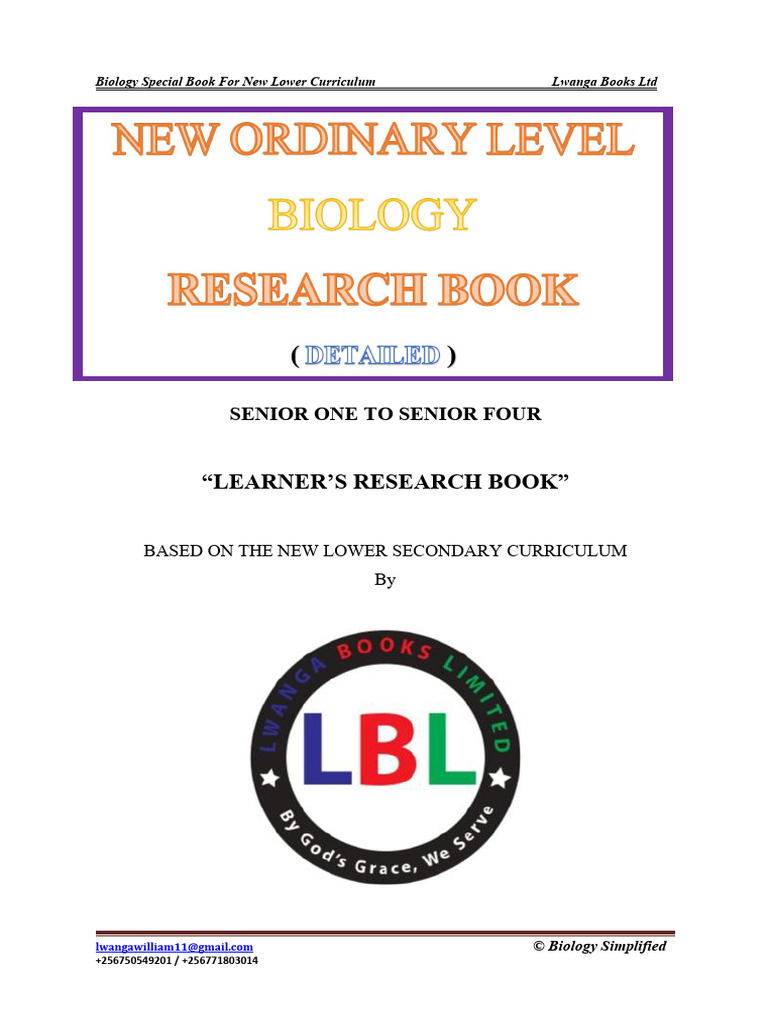 S1-S4 Bio Learner's Research Book (LBL) | PDF | Endoplasmic Reticulum ...