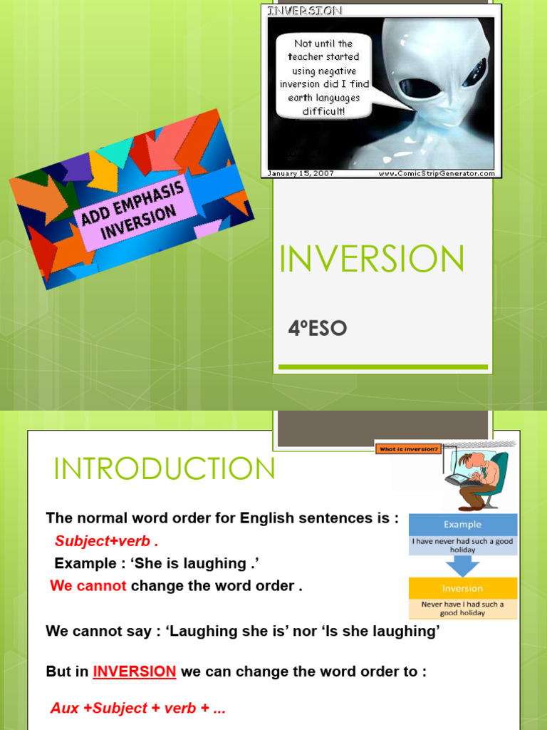 E4 - Unit 7 Inversion - 4º Eso Raquel | PDF | Verb | Adverb