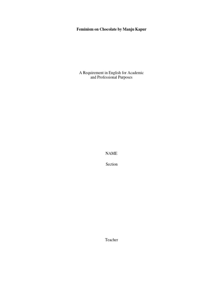 CRITIQUE PAPER SAMPLE 1 | PDF | Feminism | Gender Studies