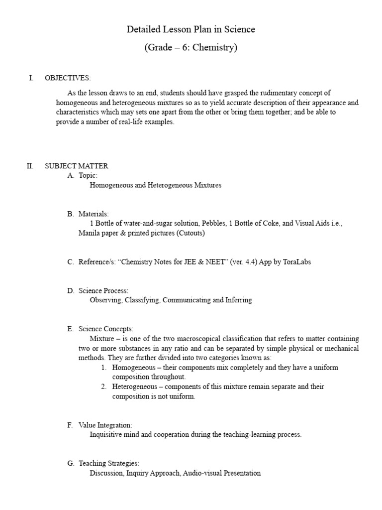 Grade 6 Chemistry: Mixtures | PDF | Mixture | Homogeneity And Heterogeneity