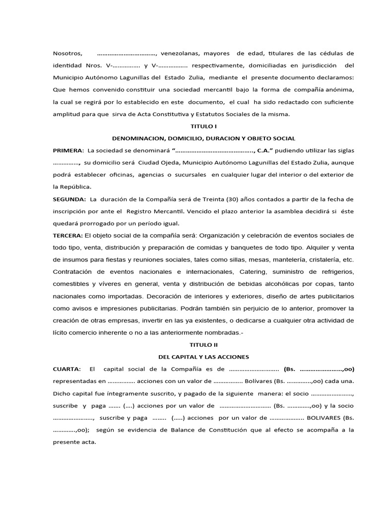 Acta Borrador | Descargar gratis PDF | Compartir (Finanzas) | Documento de identidad