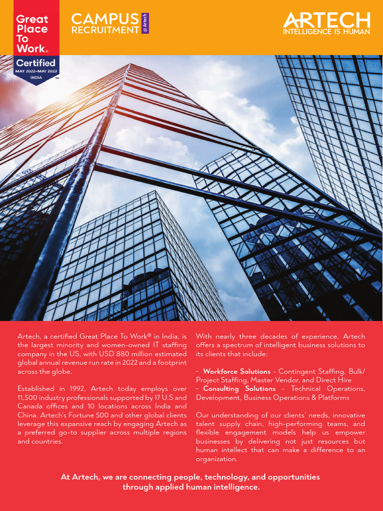 Recruitment: at Artech, We Are Connecting People, Technology, and Opportunities Through Applied ...