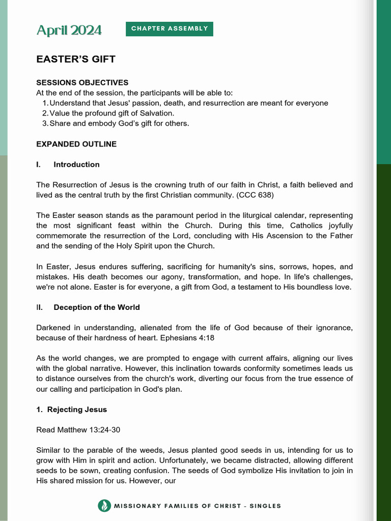 CA April 2024 - Easter's Gift | PDF | Resurrection Of Jesus | Jesus