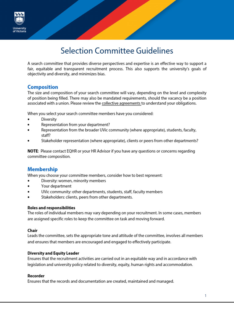 Search Committee Composition Guidelines | PDF | Consensus Decision ...