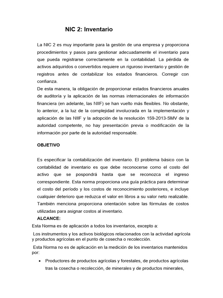 Nic 2 | PDF | normas internacionales de INFORMACION FINANCIERA ...