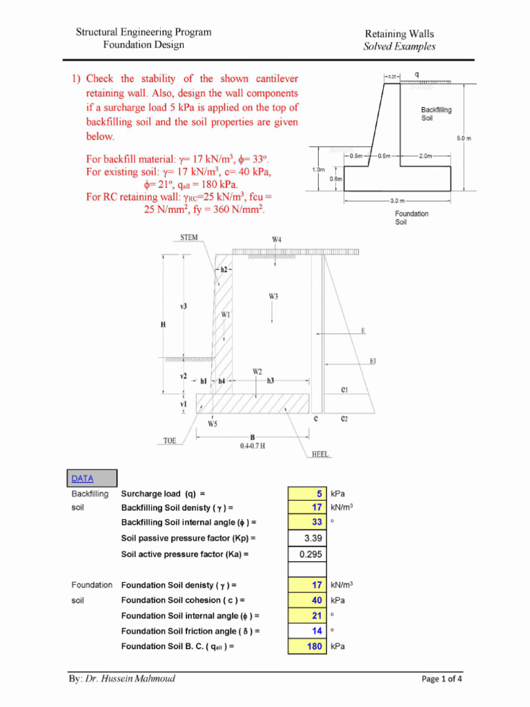 Retaining Walls Examples | PDF