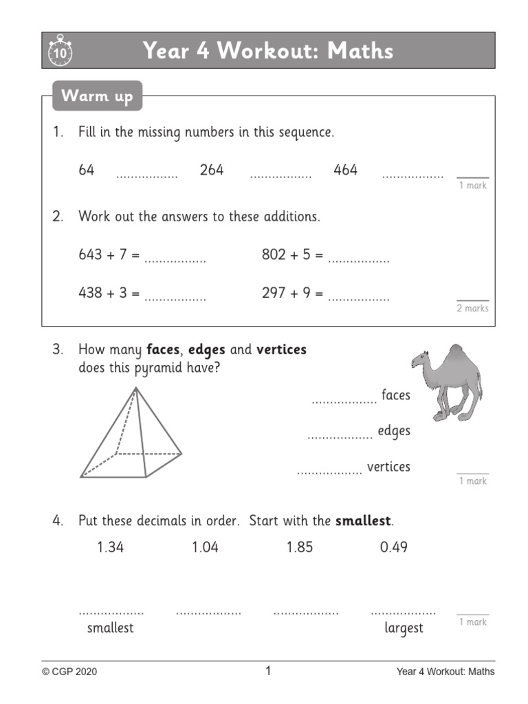 CGP Year 4 Maths Workout | PDF | Lexicology | Elementary Mathematics
