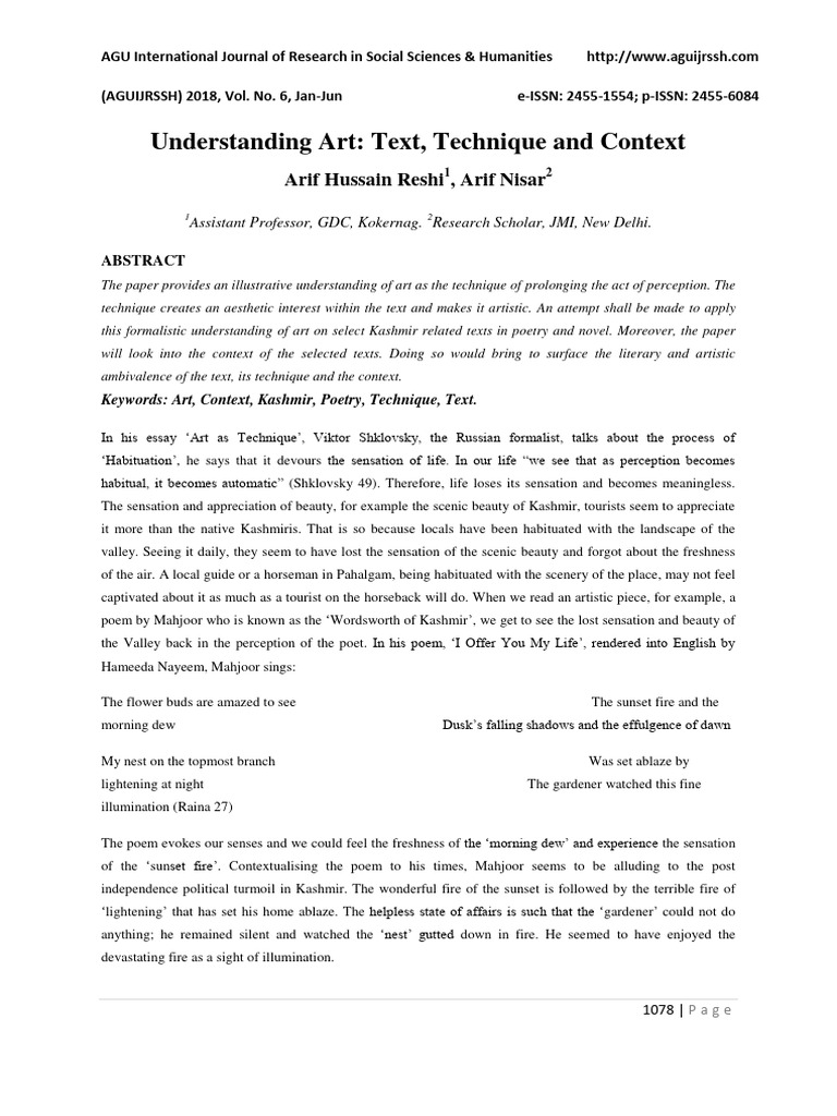 Understanding Art Text Technique and Con | PDF | Perception | Paintings