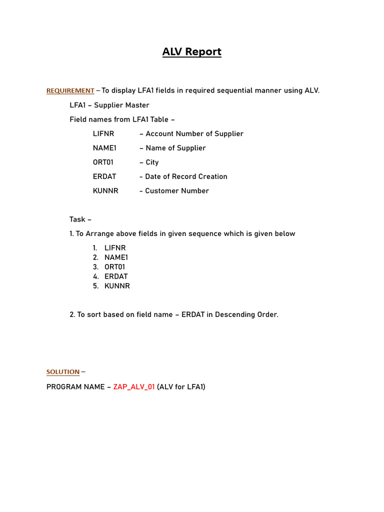 ALV Report Program | PDF | Computing | Computer Programming ALV Report Program | PDF | Computing | Computer Programming