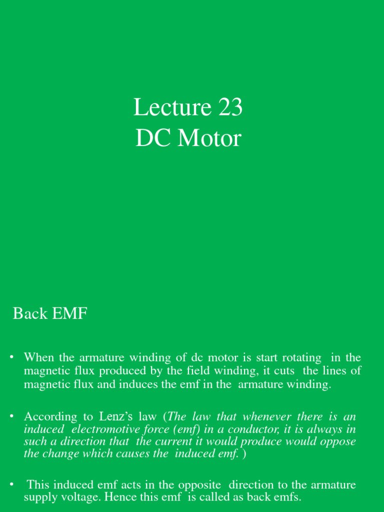 Lecture 23 | PDF | Electric Motor | Magnetic Devices