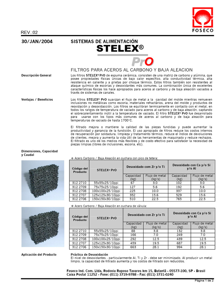 Filtro Stelex Pro HT | PDF | Acero | Aleación