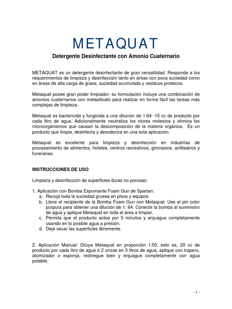 FT Metaquat | PDF | Agua