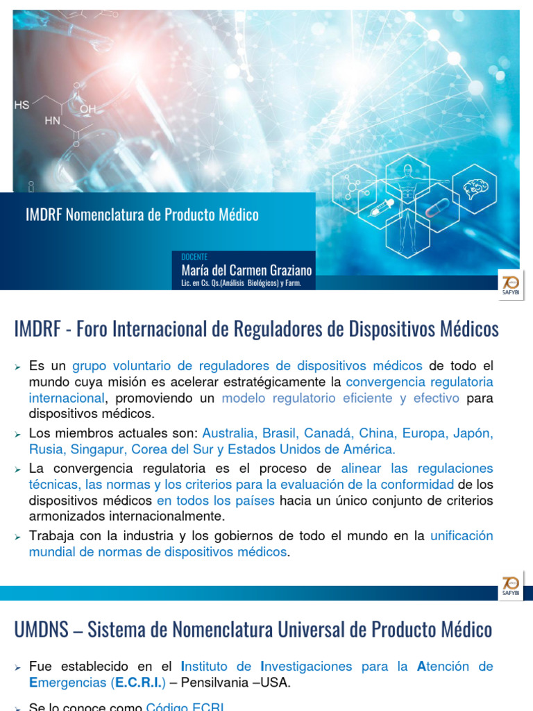 Nomenclatura de Productos Médicos IMDRF | PDF | Dispositivo médico ...