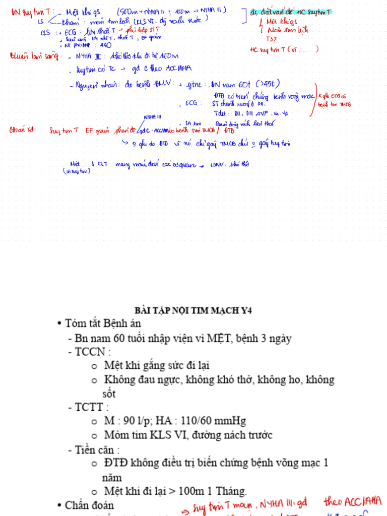 Bài Tập Nội Tim Mạch y4 | PDF
