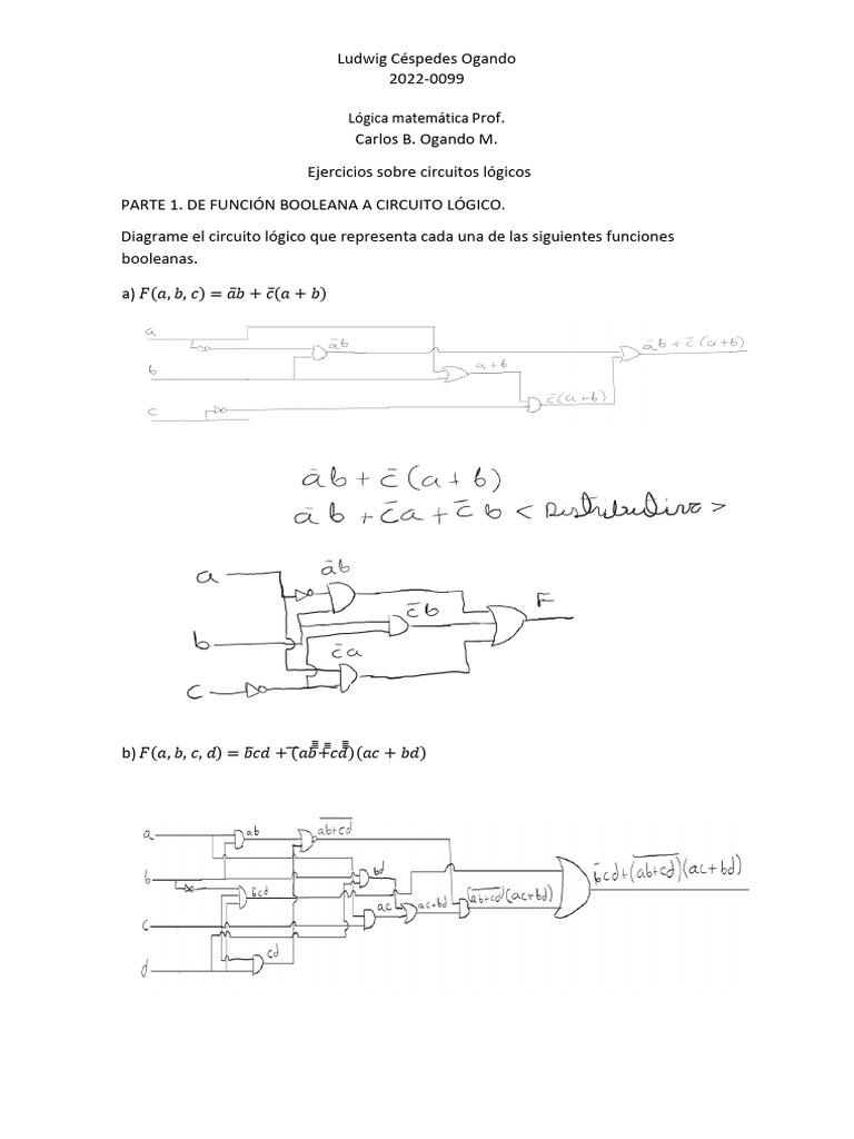 Ejercicios de Circuitos Lógicos | PDF