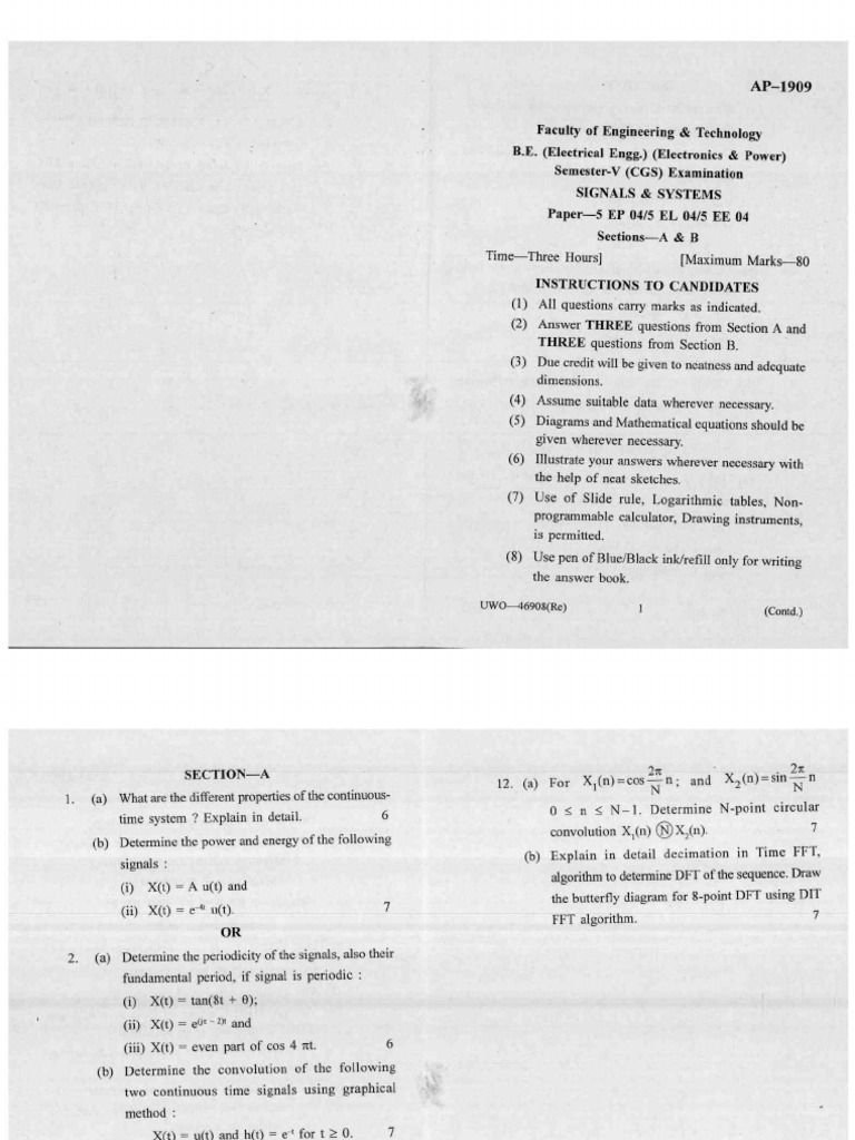 Signals And Systems Pdf Mathematics Applied Mathematics 