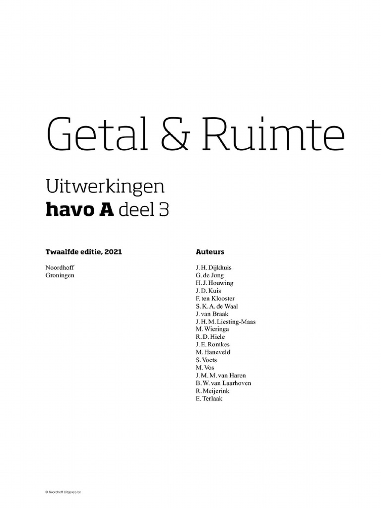 GR 12e Editie Havo Wis A Deel 3 Uitwerkingen | PDF