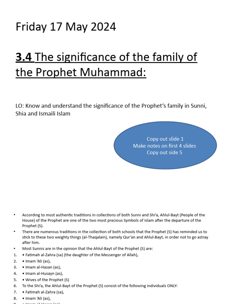 3.4 The Family of The Prophet Muhammad | PDF | Ahl Al Bayt | Shia Islam