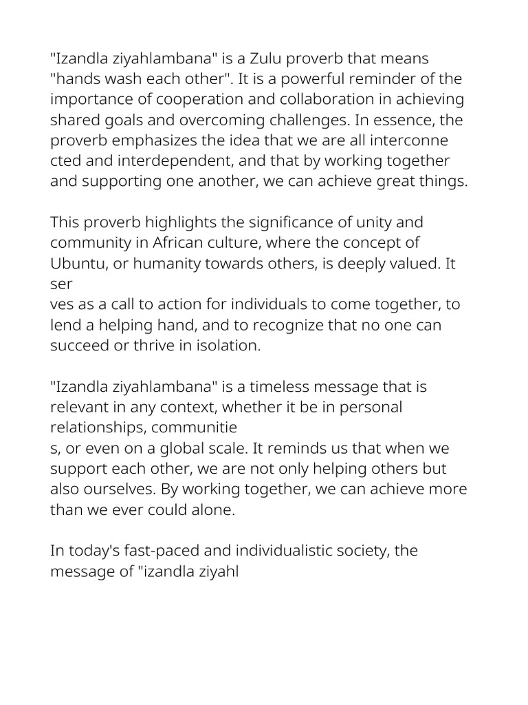 Izandla Ziyahlambana | PDF