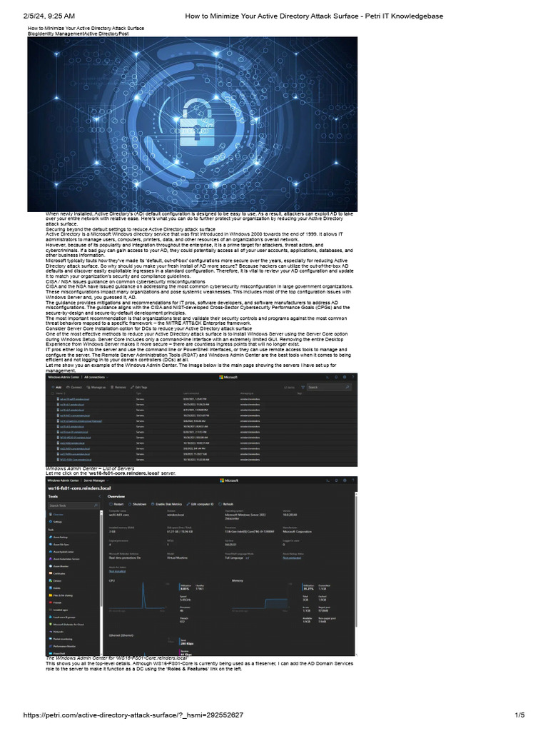 How To Minimize Your Active Directory Attack Surface | PDF | Active ...