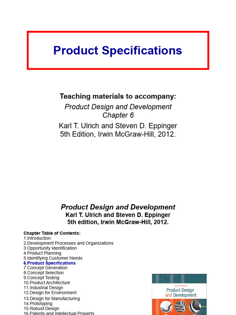 Ch6 Product Specifications | PDF | Specification (Technical Standard ...