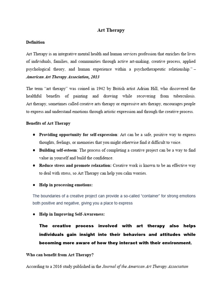 Art Therapy | PDF | Art Therapy | Psychotherapy