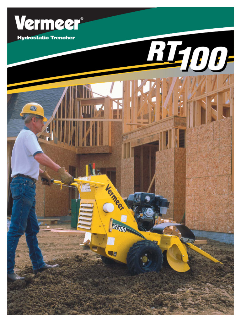 Vermeer RT100 Hydrostatic Trencher Specs | PDF | Engines | Horsepower