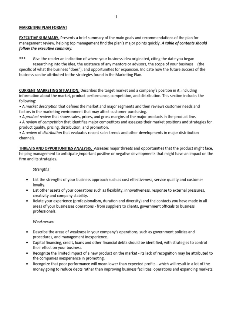 Marketing Plan Structure Overview | PDF | Marketing | Profit (Economics)