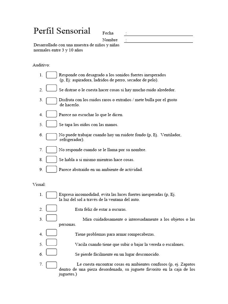 Perfil Sensorial | PDF | Las emociones