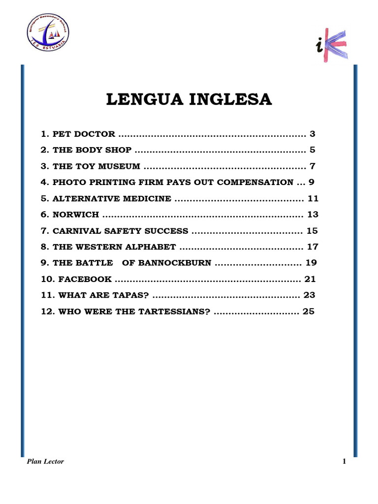 Lecturas Inglés 2º Pdf Battle Of Bannockburn Alternative Medicine