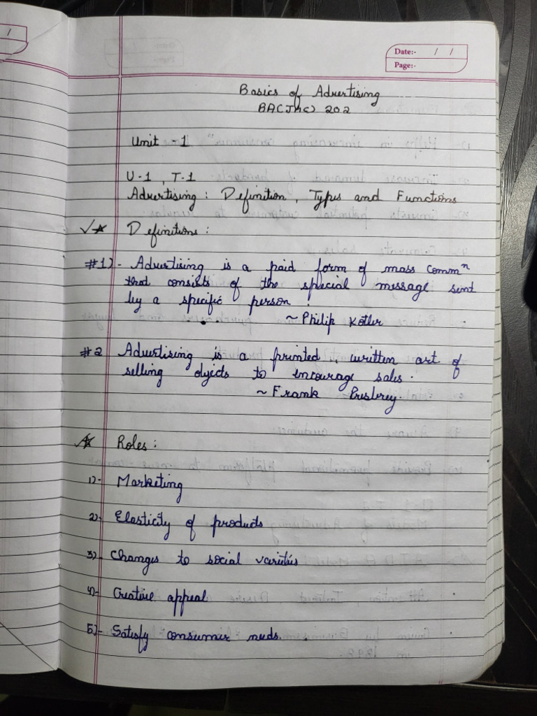 Basics of Advertising Notes BA (JMC) 202 | PDF