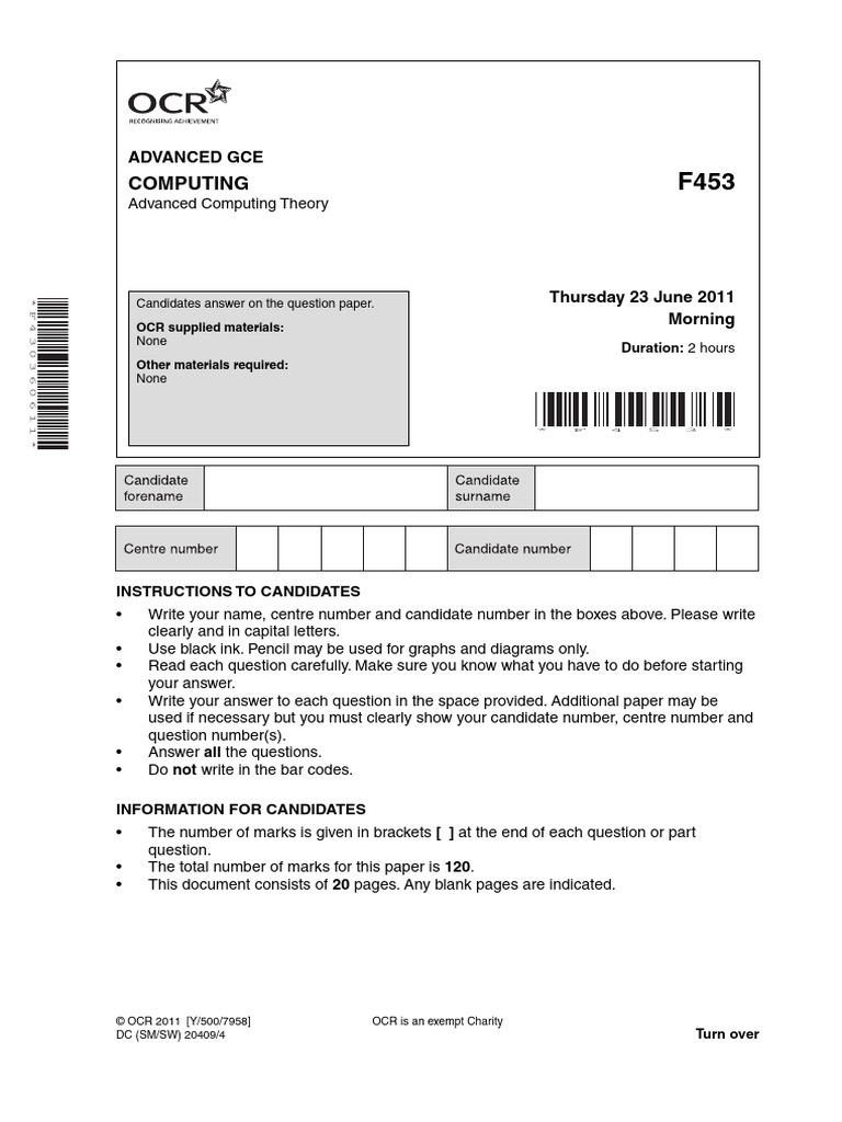 June 2011 2 Computer Science Ocr Paper | PDF | Source Code | Computer Program