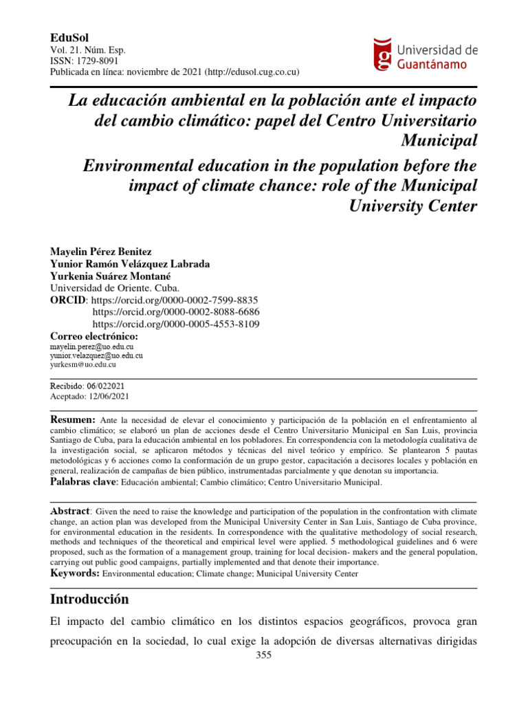 29 - Mayelin Pérez Benitez | PDF | Entorno natural | Degradación ambiental