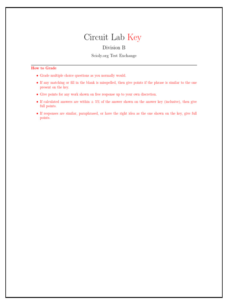 Practice_Circuit_Lab_Key | PDF | Magnetic Field | Electrical Network