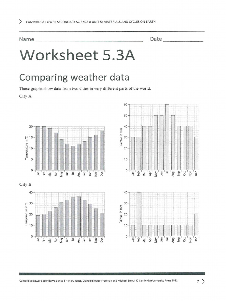 Y8 - Worksheet - Weather Data | PDF