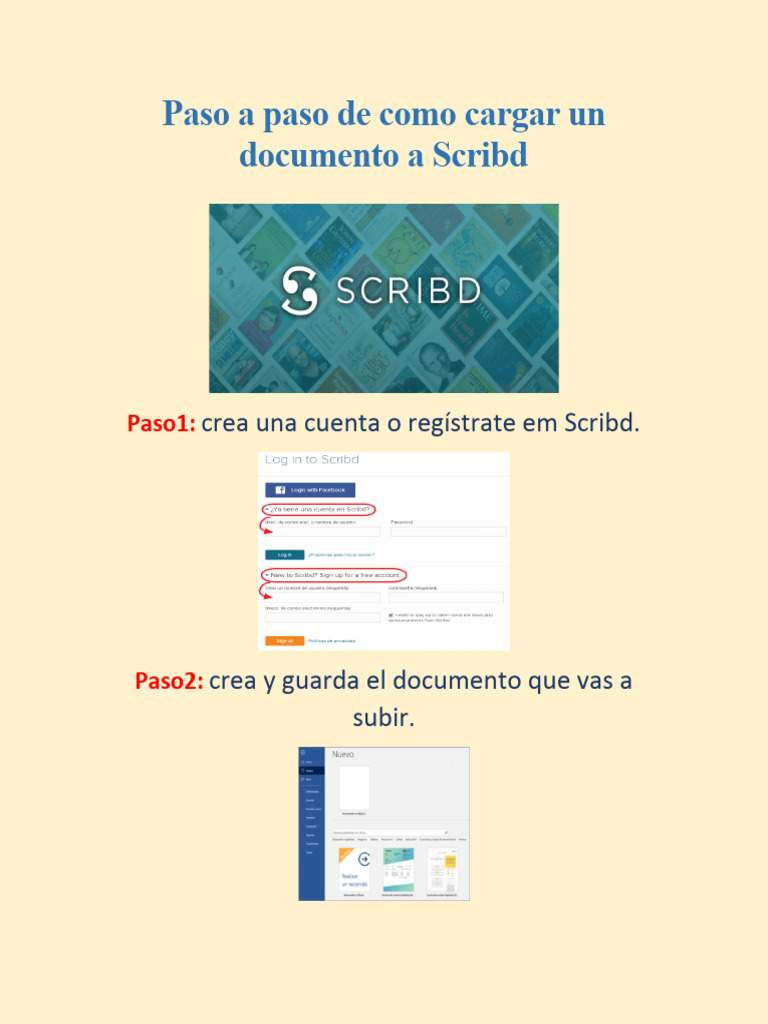 Paso A Paso de Como Cargar Un Documento A Scribd | PDF