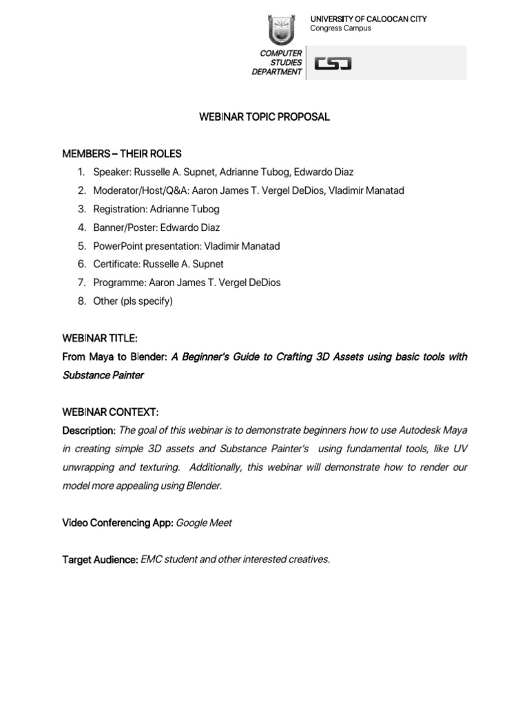 Webinar Proposal | PDF