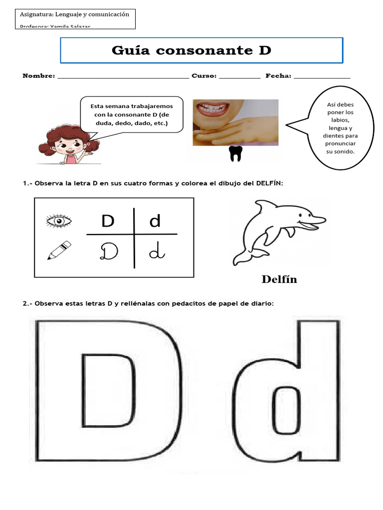 Guía Consonante D | PDF | Lingüística | Escritura