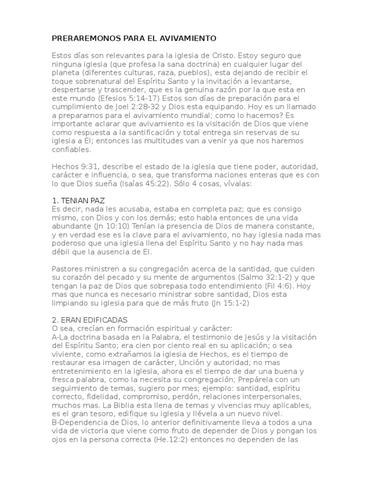 Preparémonos para El Avivamiento | PDF | Iglesia Católica | Santo